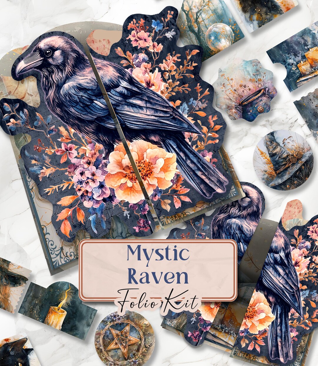 Raven Witch Junk Journal Kit Printable Folio Pages Witchy Printable ...