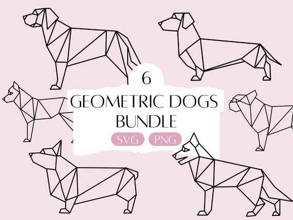 Geometric DOG Breed Bundle SVG Dog Clipart Corgi Husky - Etsy