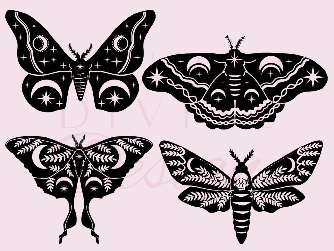 Celestial Moth SVG Bundle Mystical Witchcraft Clipart Mystic - Etsy