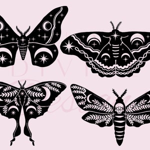 Celestial Moth SVG Bundle, Mystical Witchcraft Clipart, Mystic Svg ...