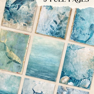 Ocean Junk Journal Papers Printable Sea Life Junk Journal Ephemera ...