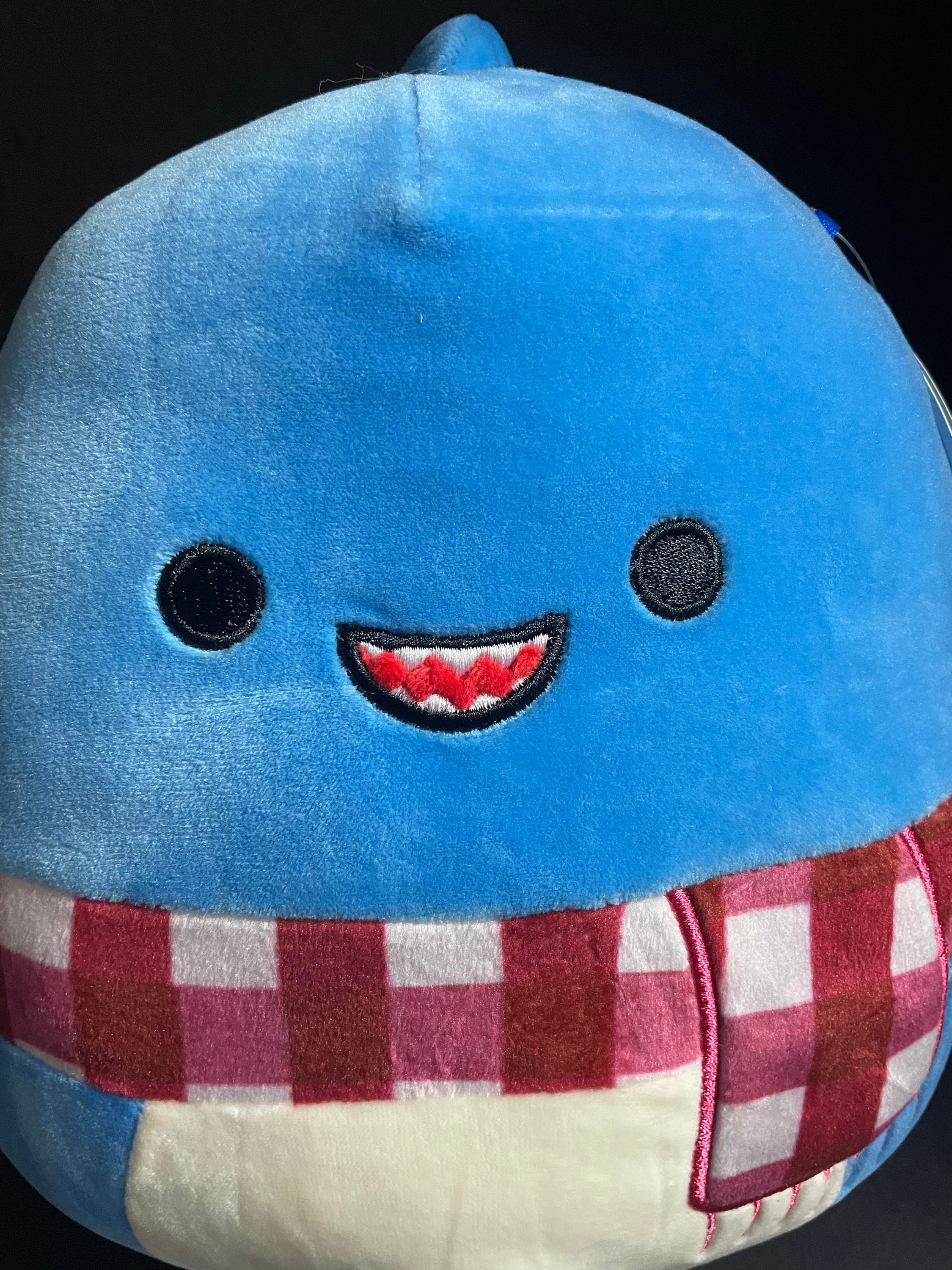 Squishmallow 8 Rey Blue Shark W/scarf W/custom Hand-made - Etsy