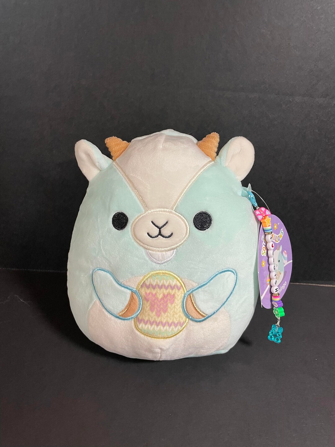 Squishmallow 8 Domingo Aqua Goat With Appliqued Egg W/custom Hand-made ...