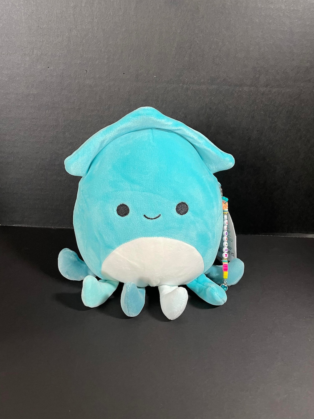 Squishmallow 8 Sky Blue Squid Sealife W/custom Hand-made Beaded I Love ...