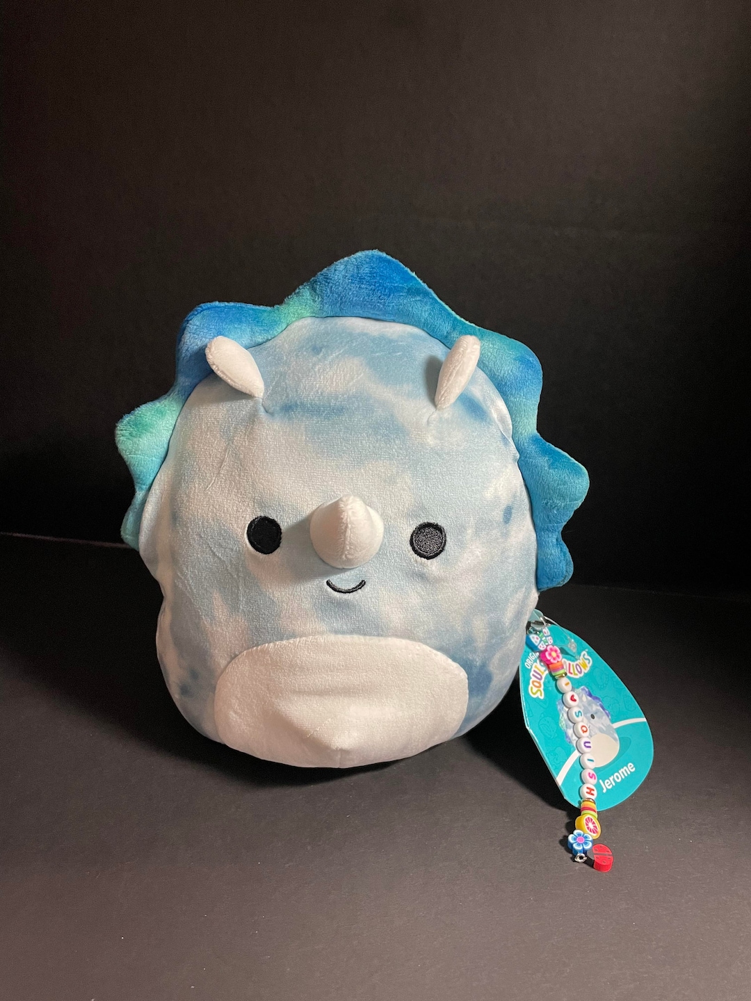 Squishmallow 8 Jerome Blue Triceratops Dinosaur W/custom Hand-made ...