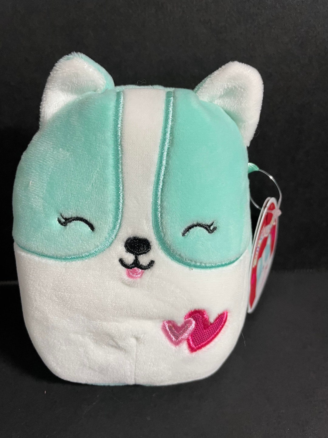 Squishmallow 5 Colleen Corgi W/custom Hand-made Beaded I Love SQUISH ...