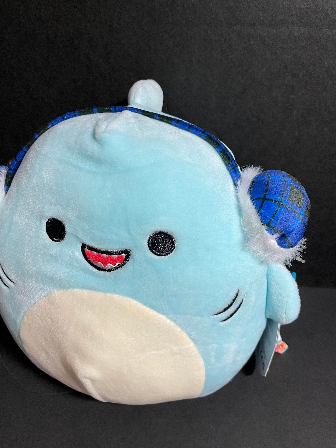 Squishmallow 7.5 Sharon Shark With Plaid Earmuffs - Etsy