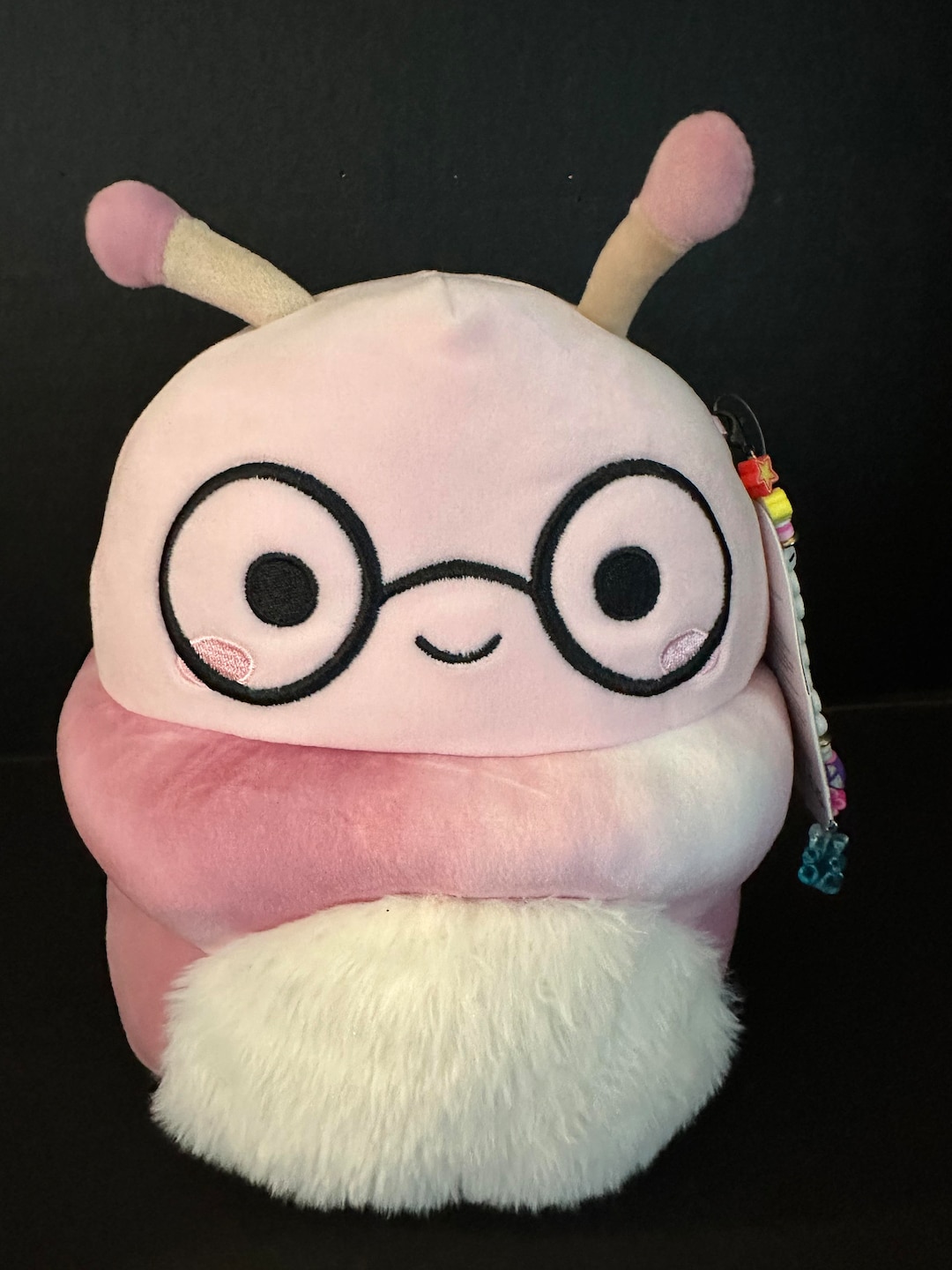 Squishmallow 8 Christian the Book Worm Furry Belly Glasses I Love W ...