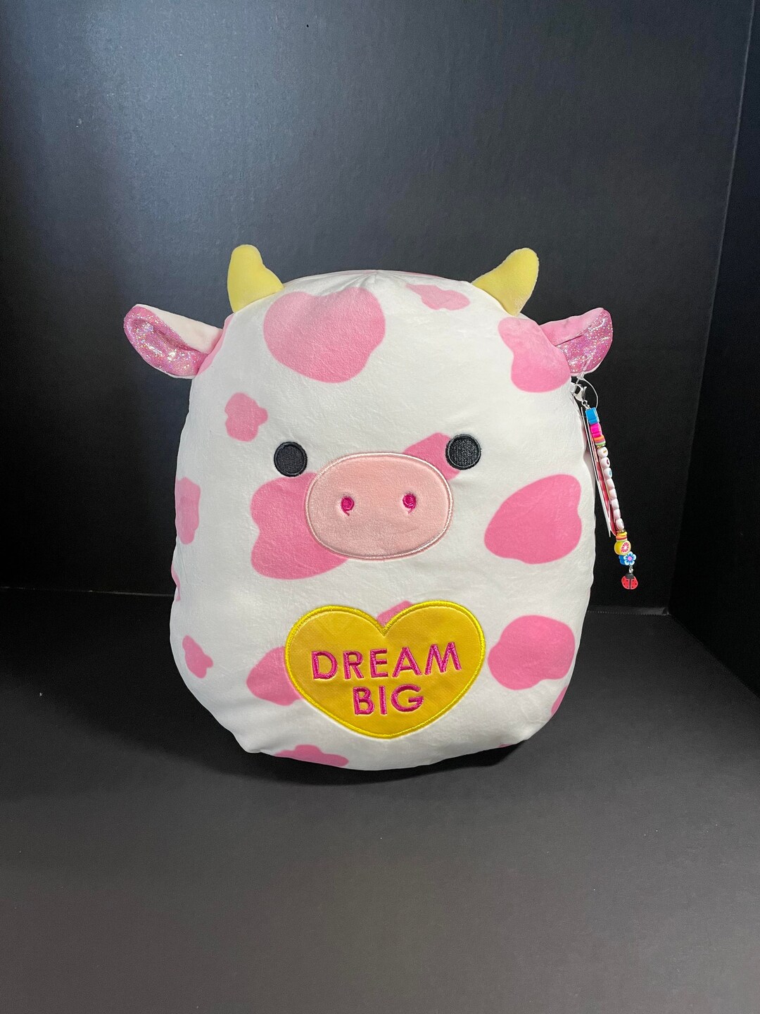 Squishmallow 12 Evangelica Pink Cow Appliqued Heart dream Big W/custom ...