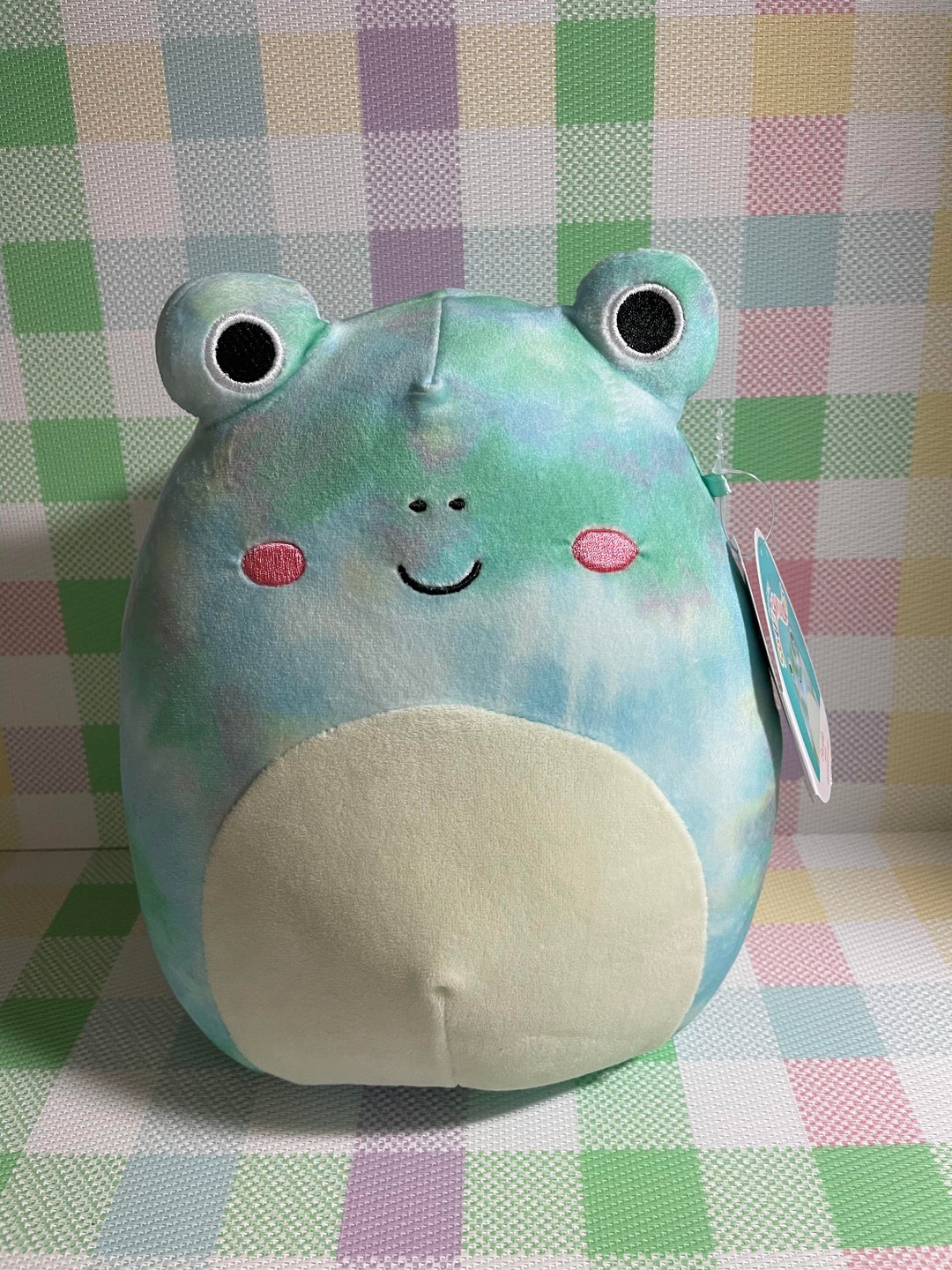 Squishmallow 8 Ferdie Frog W/custom Hand-made Beaded I Love SQUISH Clip ...