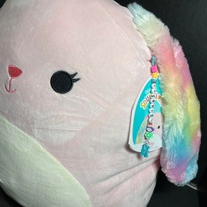 Squishmallow 16 Bop Bunny Rainbow Furry Ears W/custom Hand-made Beaded ...