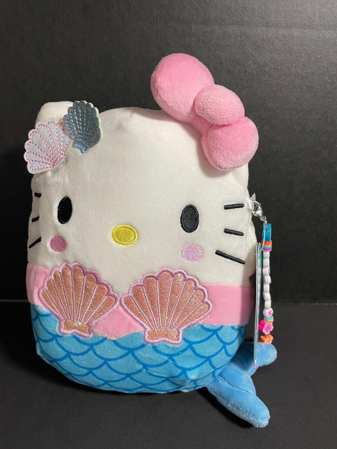 Squishmallow 6.5 Hello Kitty Mermaid W/custom Hand-made Beaded I Love ...