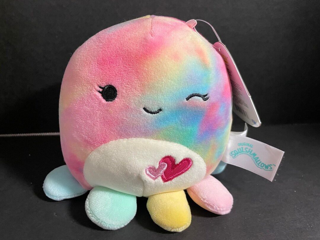 Squishmallow 5 Opal Octopus W/custom Hand-made Beaded I Love SQUISH ...