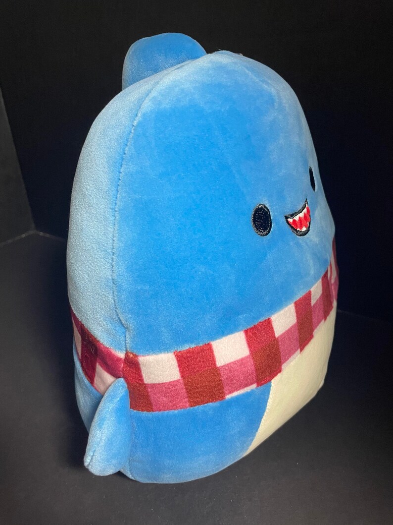 Squishmallow 8 Rey Blue Shark W/scarf W/custom Hand-made - Etsy