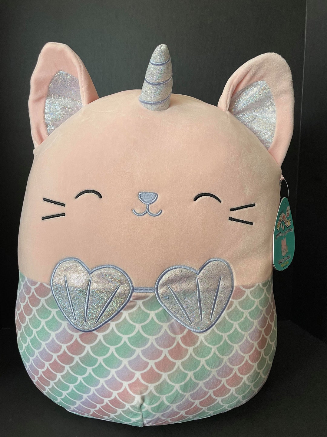 Squishmallow 18 Gracie Mermaid Caticorn Appliqued Details W/custom Hand ...