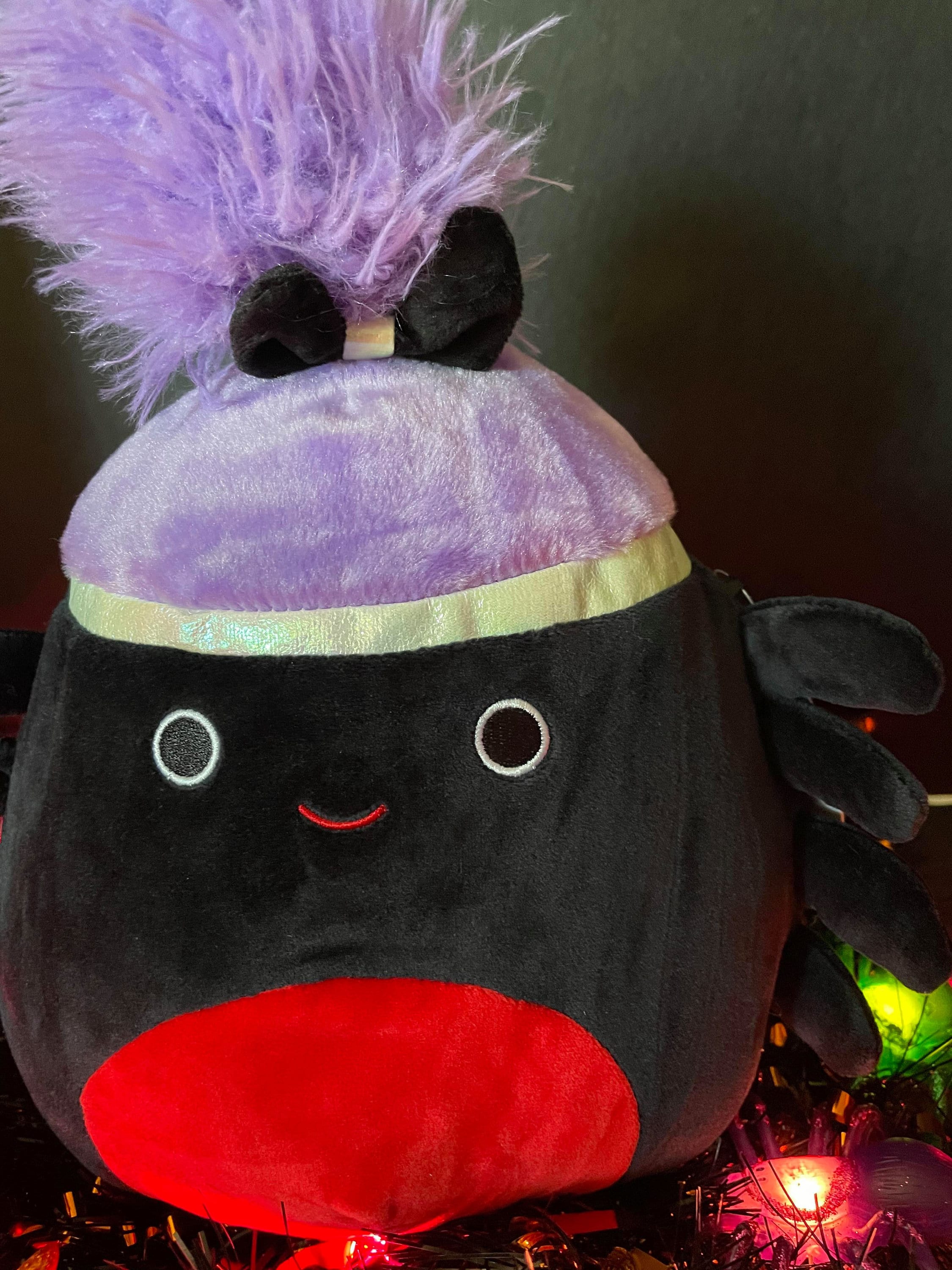 Squishmallow 8 Bella Black Spider W/purple Tuft Squish - Etsy