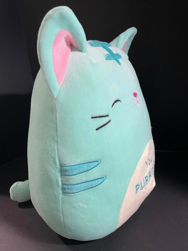 Squishmallow 12 Jules Aqua Tabby Cat you're - Etsy