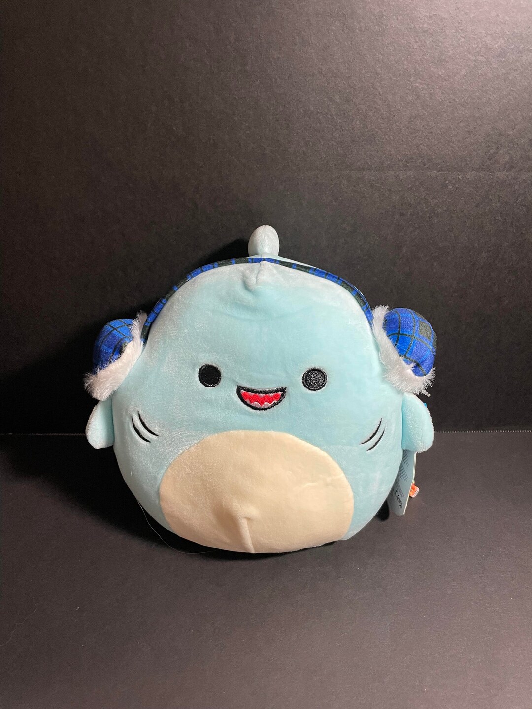 Squishmallow 7.5 Sharon Shark With Plaid Earmuffs W/custom Hand-made ...
