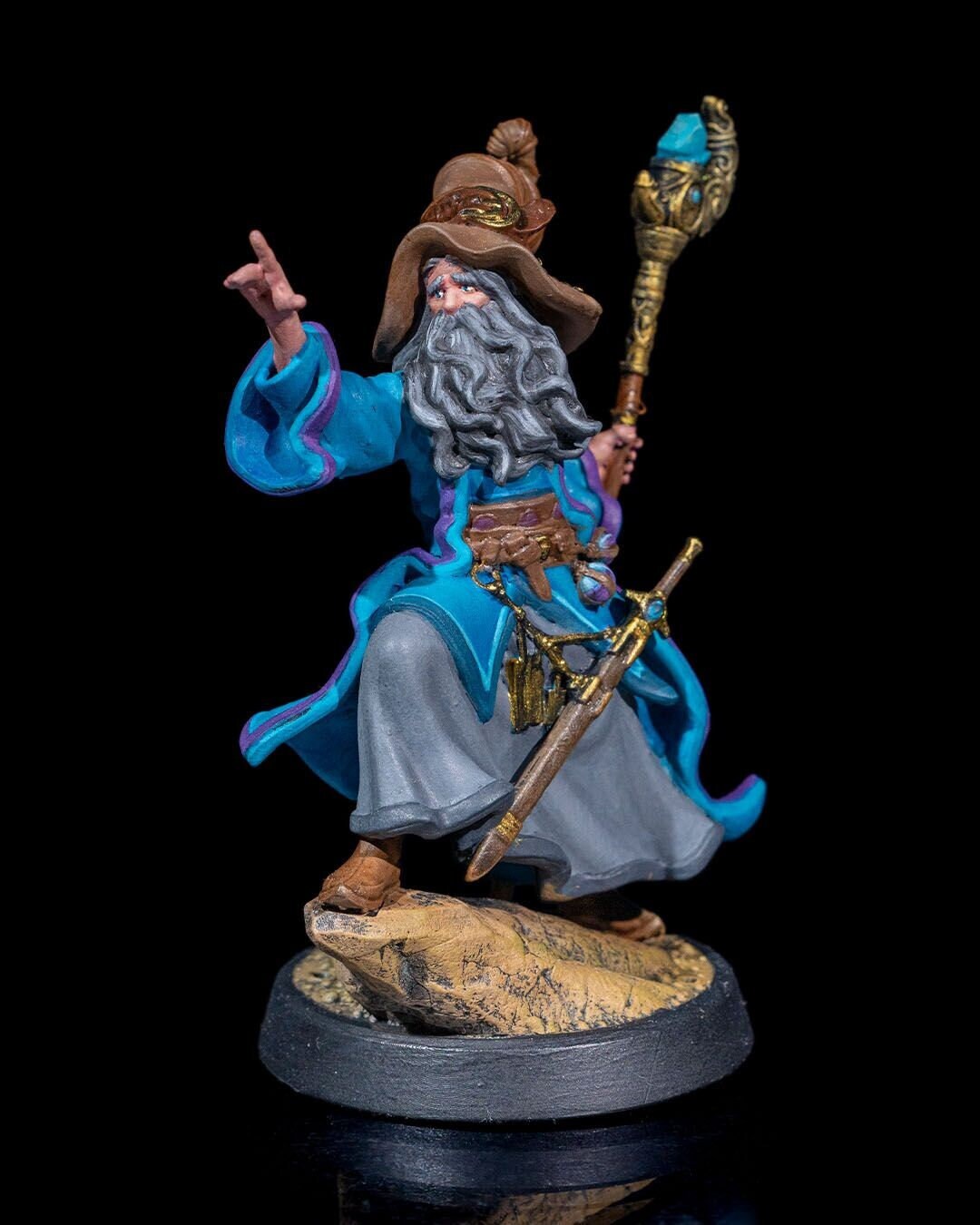 Wizard Miniature for Dnd Male Human Wizard Miniature Dnd Figure for ...