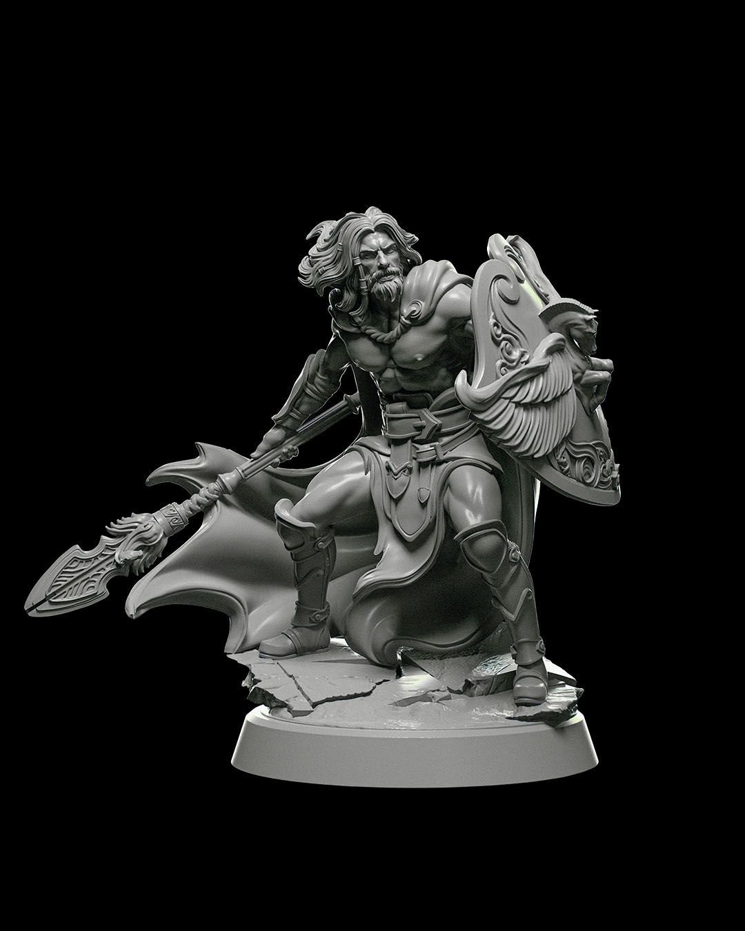 Fighter Miniature for Dnd Male Human Fighter Miniature Dnd Figure for ...