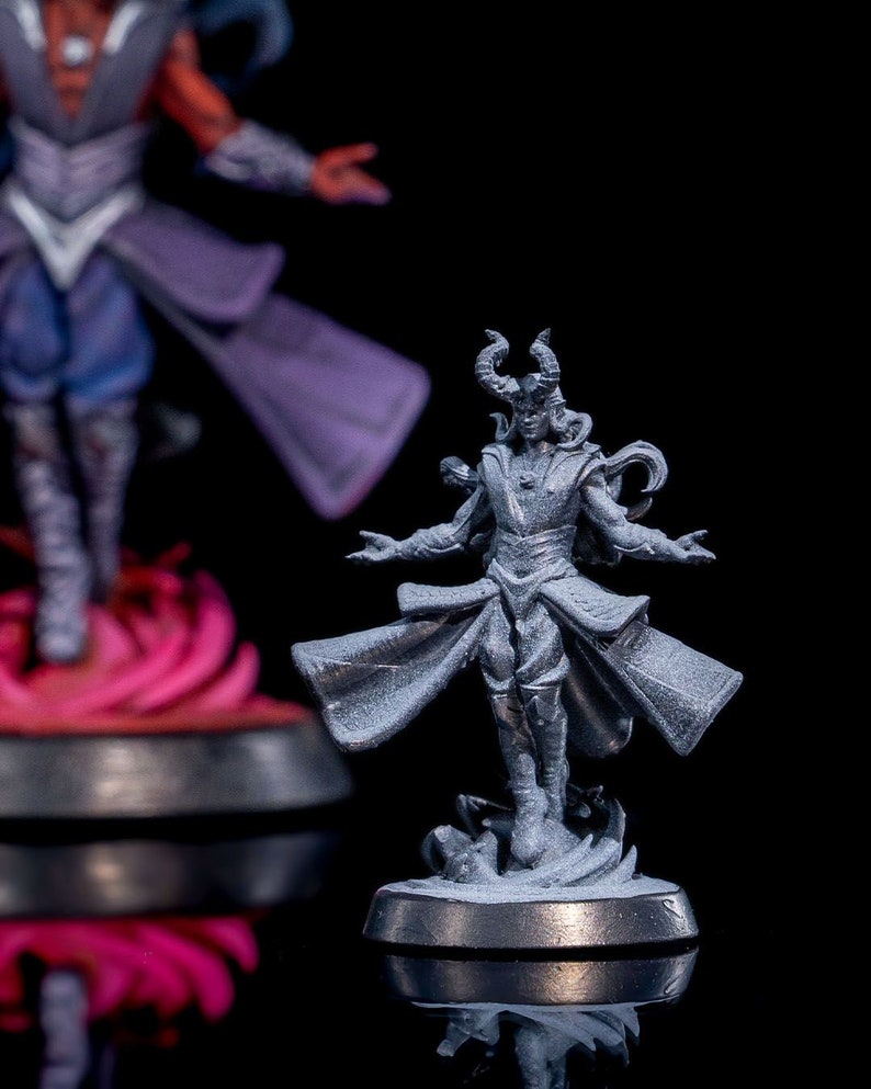 Tiefling Warlock Miniature for Dnd Male Tiefling Miniature Dnd Figure for Pathfinder Minis for ...