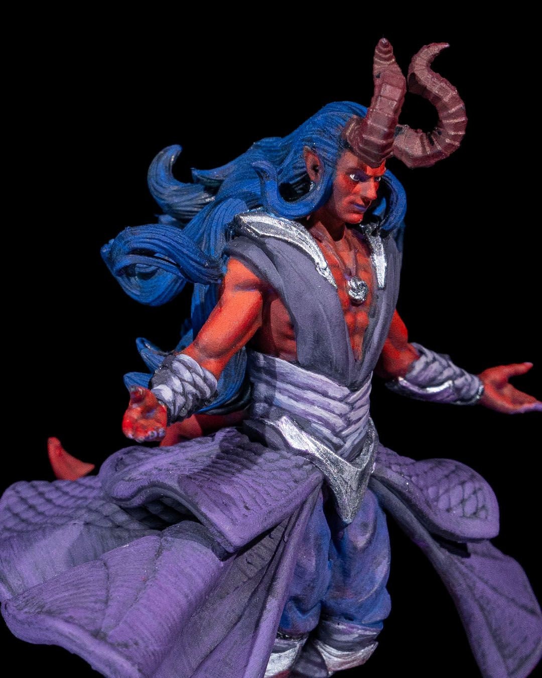 Tiefling Warlock Miniature for Dnd Male Tiefling Miniature Dnd Figure ...