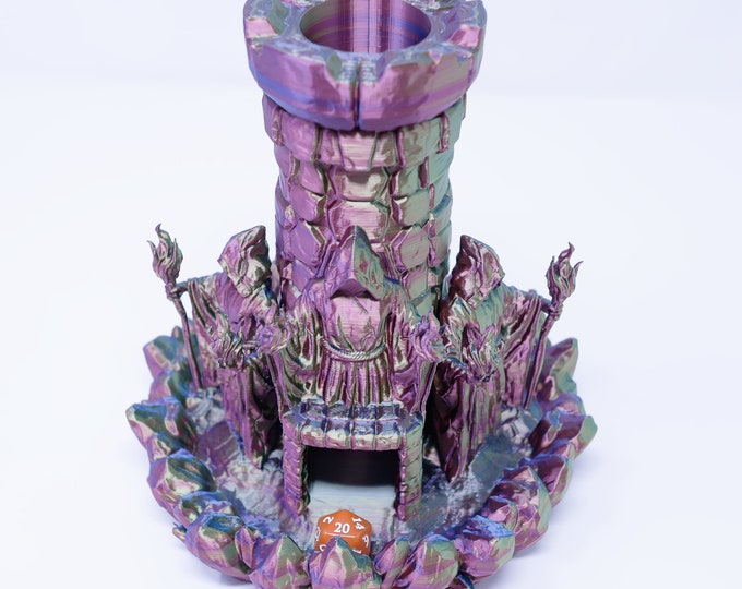Mad Wizard Dice Tower 3D Printed RPG Accessory Fantasy Dice Roller D&D Dice Tower Tabletop Game ...