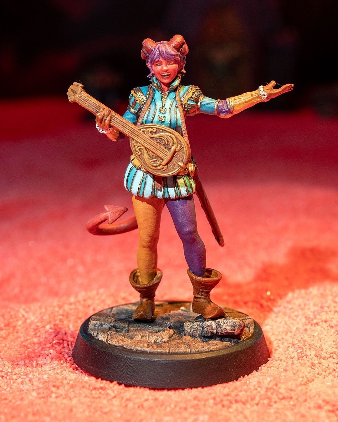 Tiefling Bard Miniature for Dnd Female Tiefling Miniature - Etsy