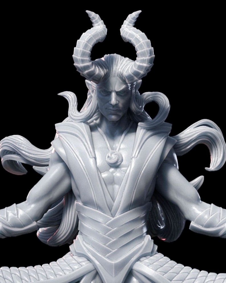 Tiefling Warlock Miniature for Dnd Male Tiefling Miniature Dnd Figure ...