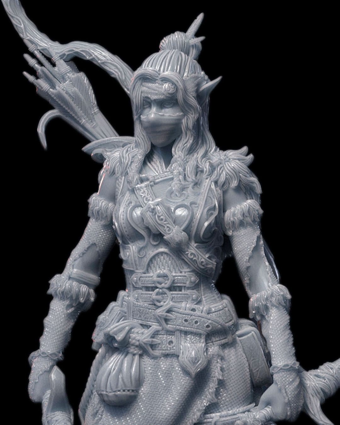 Ranger Miniature for Dnd Female Elf Ranger Miniature Dnd Figure for ...