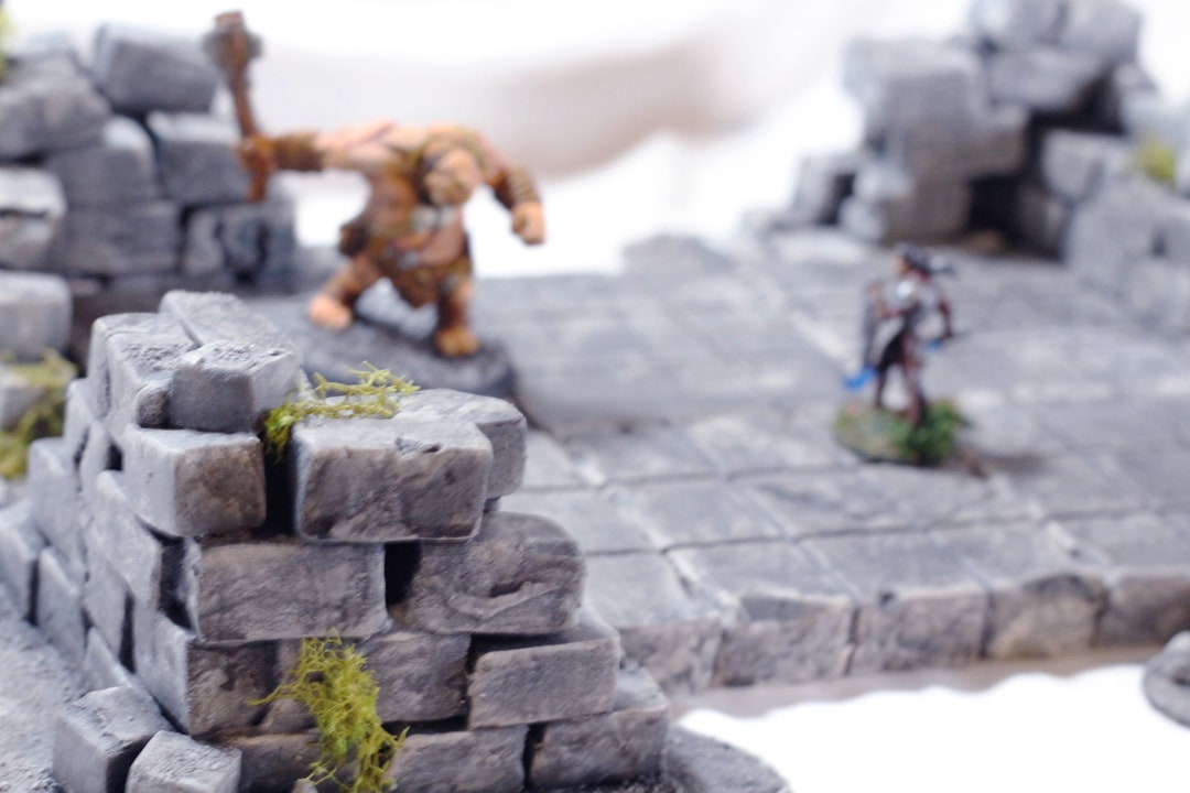Ruined Stone Walls: Wargaming Terrain, Dnd Dungeon Set - Etsy