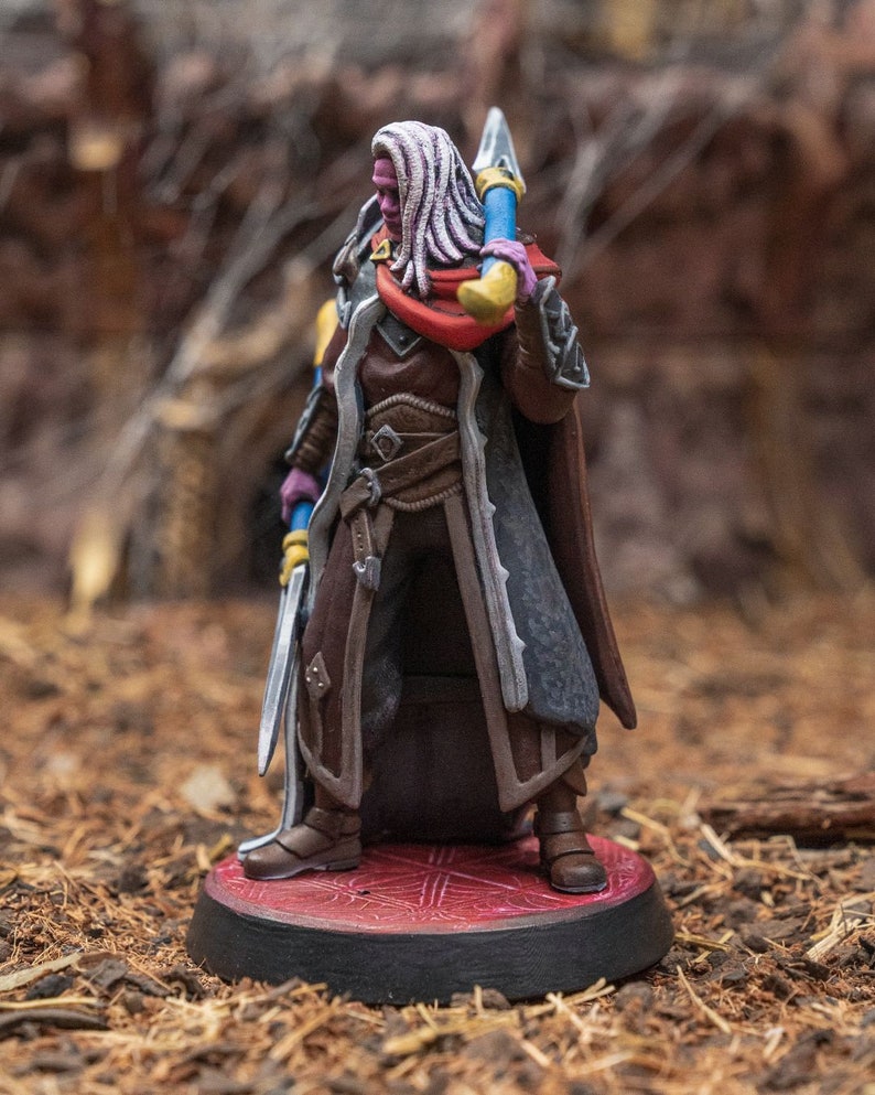 Male Drow Miniature for Dnd Elf Fighter Miniature Dnd Figure for ...