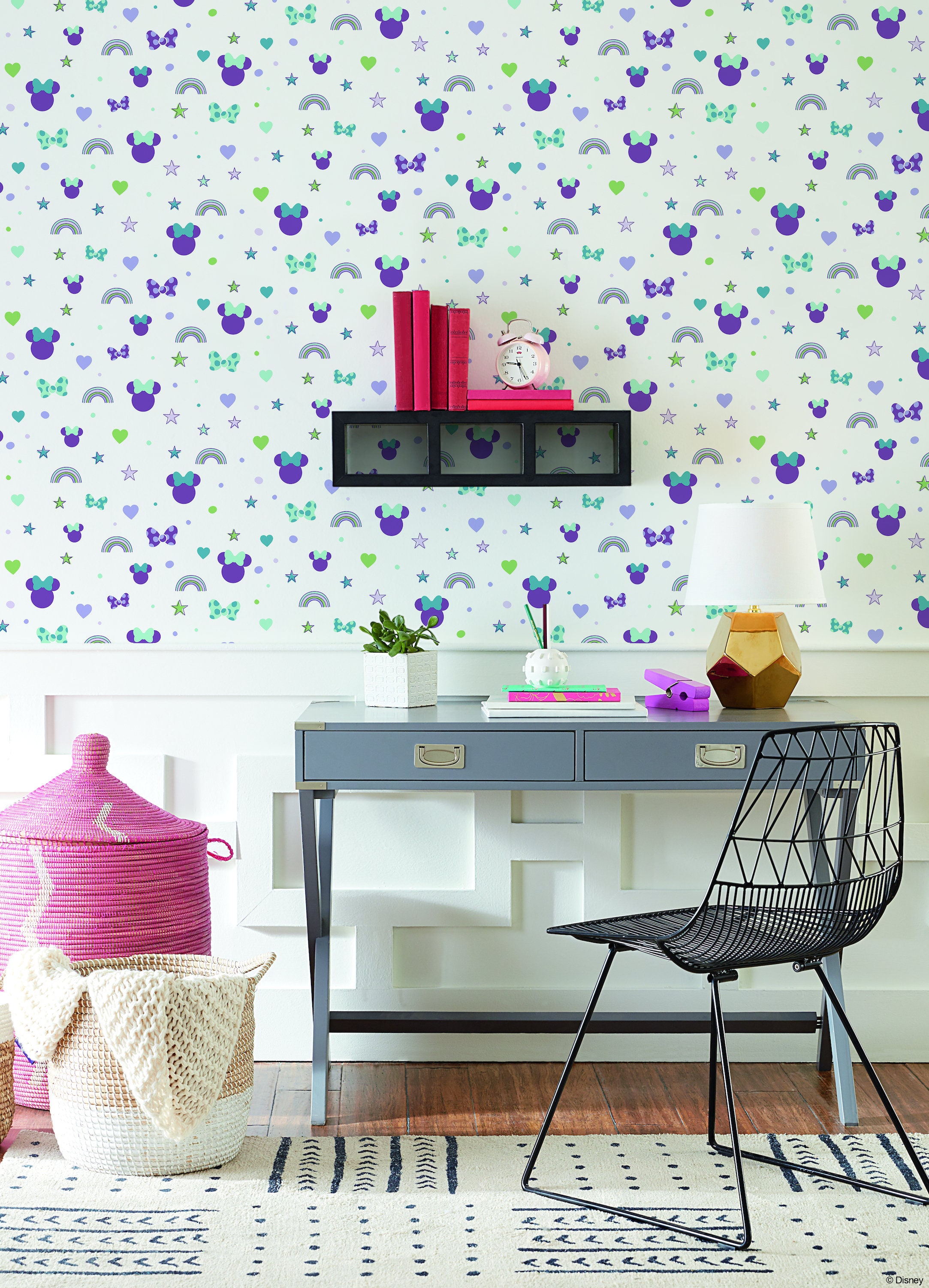 DISNEY MINNIE MOUSE Rainbow Wallpaper - Etsy