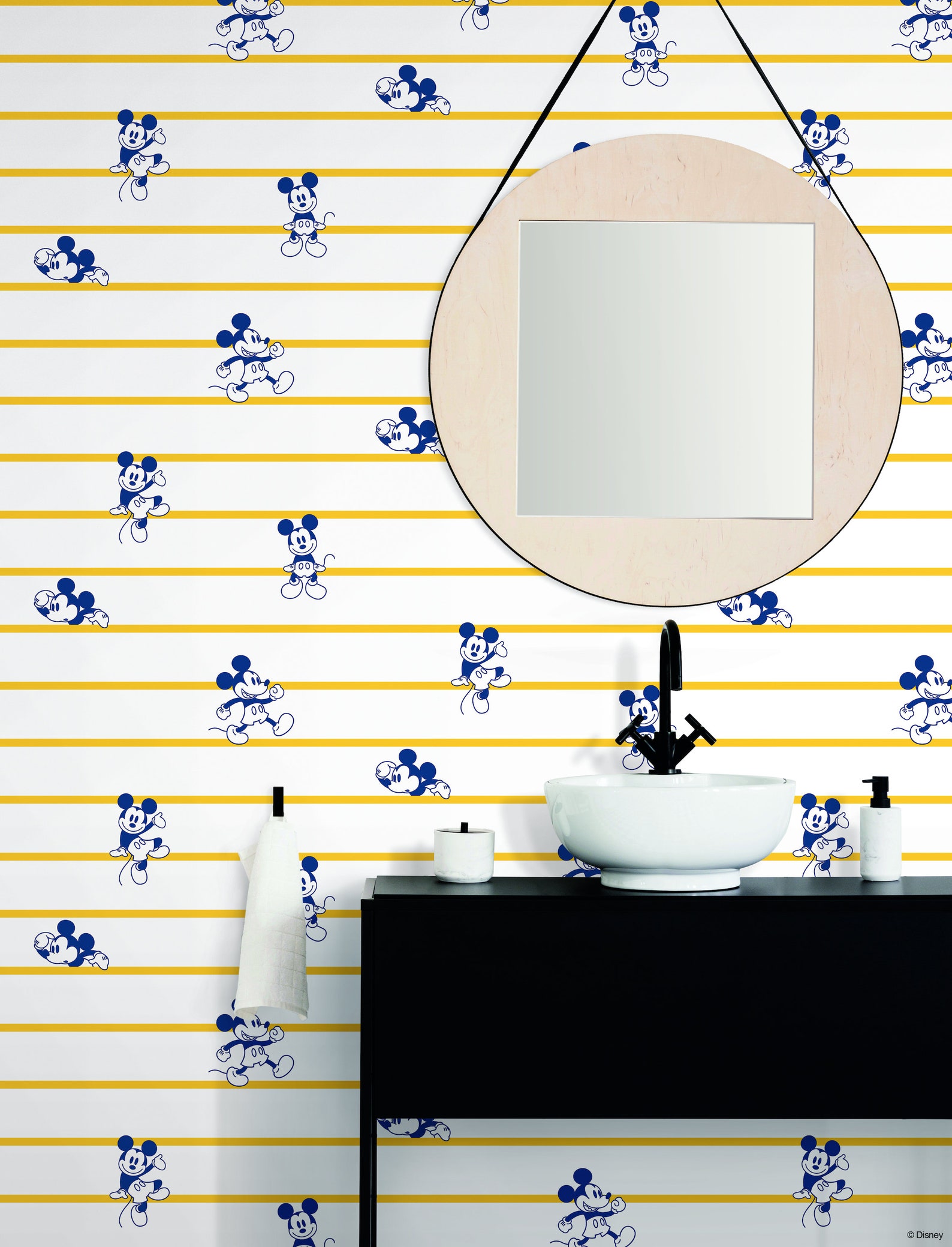 DISNEY MICKEY MOUSE Stripe Wallpaper - Etsy