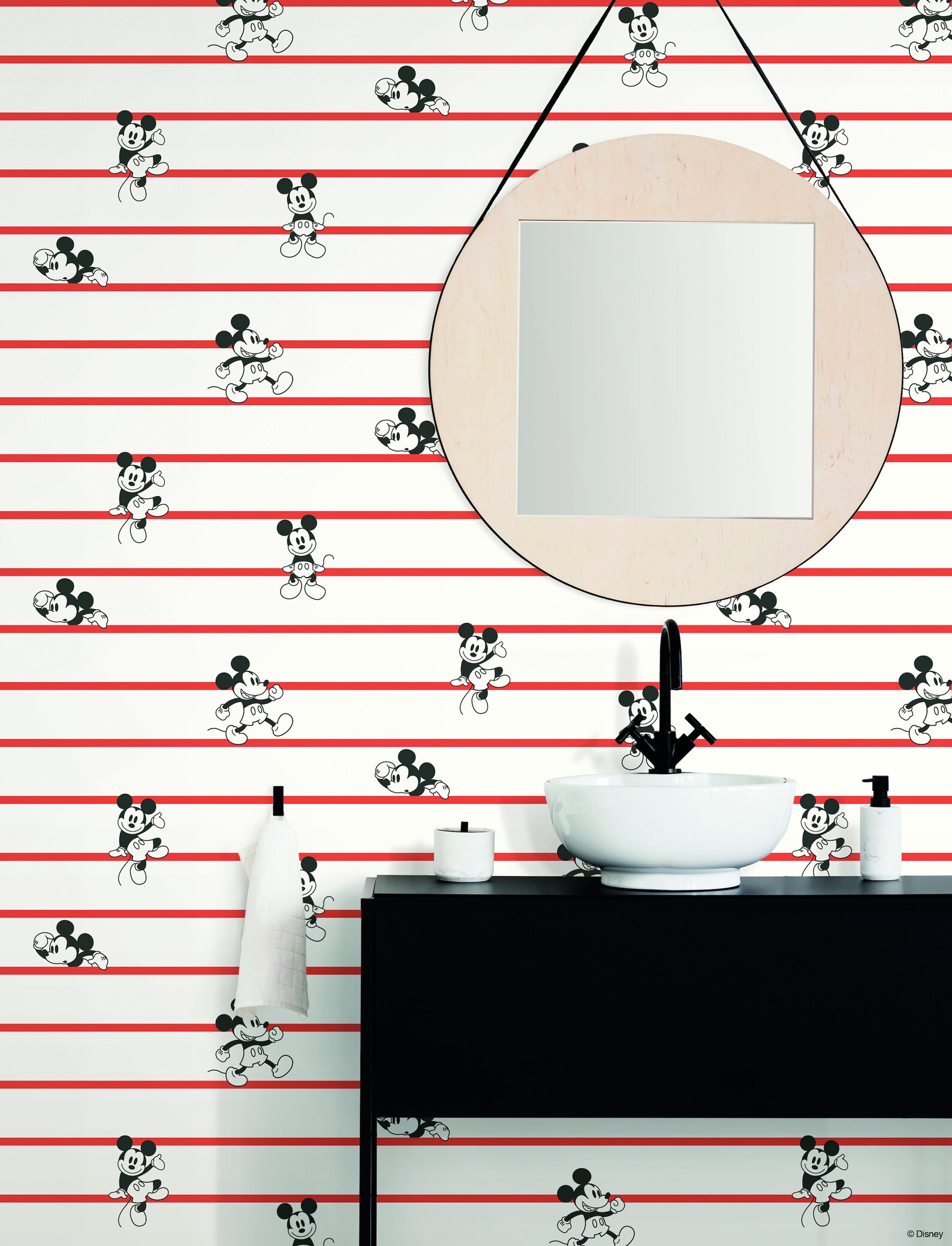 DISNEY MICKEY MOUSE Stripe Wallpaper - Etsy