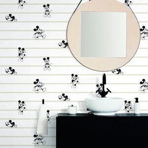 DISNEY MICKEY MOUSE Stripe Wallpaper - Etsy