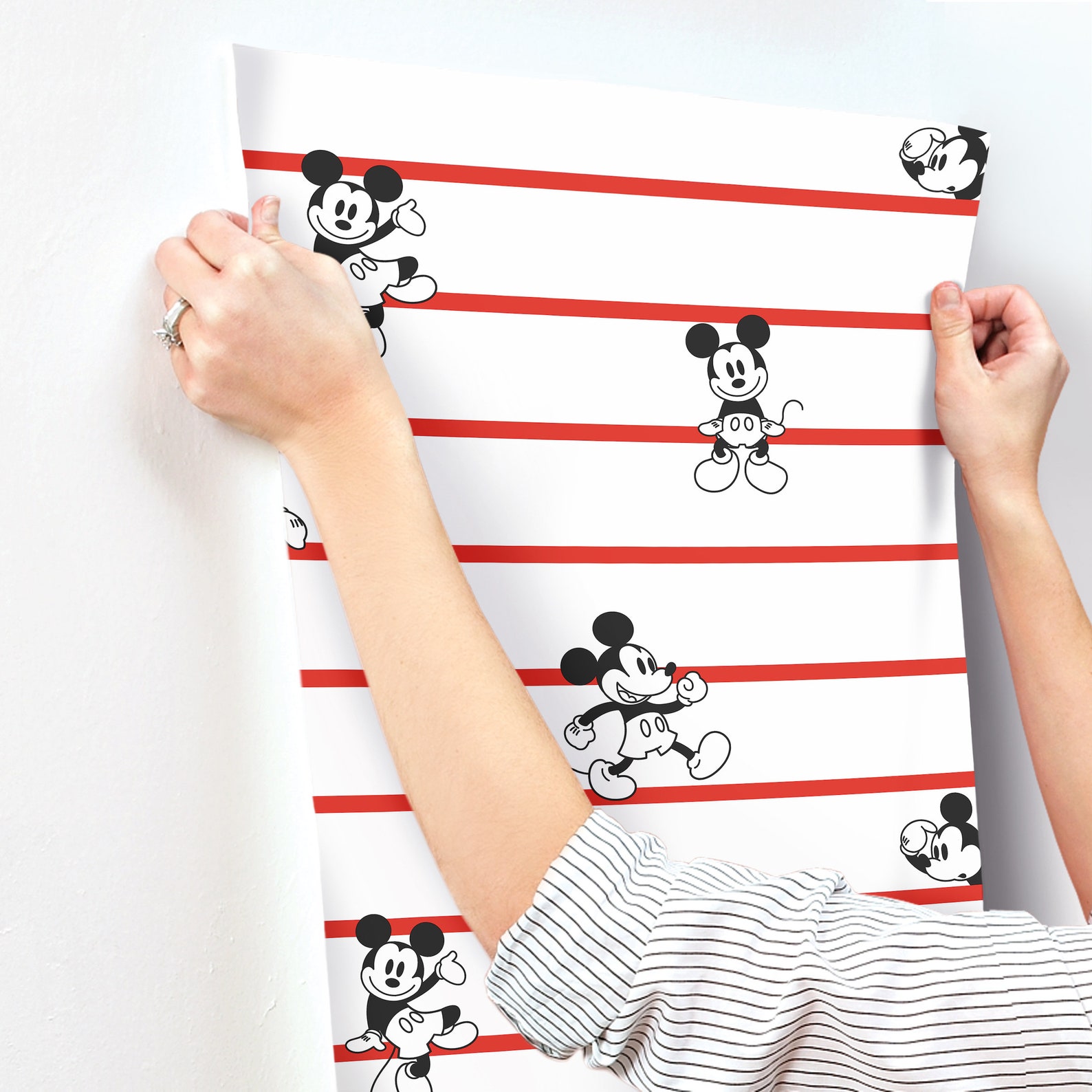 DISNEY MICKEY MOUSE Stripe Wallpaper - Etsy