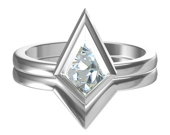 Bezel Kite Engagement Ring - Etsy