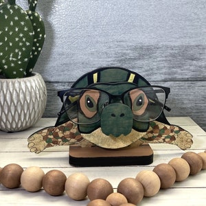 Turtle Eyeglass Holder Hand Painted, Cute Animal Glasses Stand, Perfect ...