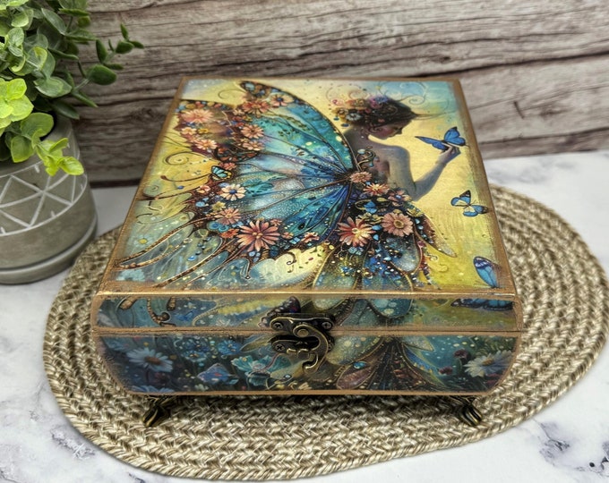 Enchanting Fairy and Butterfly Jewelry Box, Magical Keepsake Trinket ...