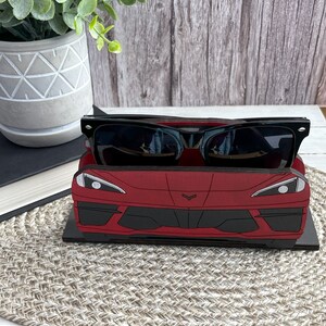 Red Corvette Stingray Eyeglass Holder Hand Painted, Sports Car Glasses ...