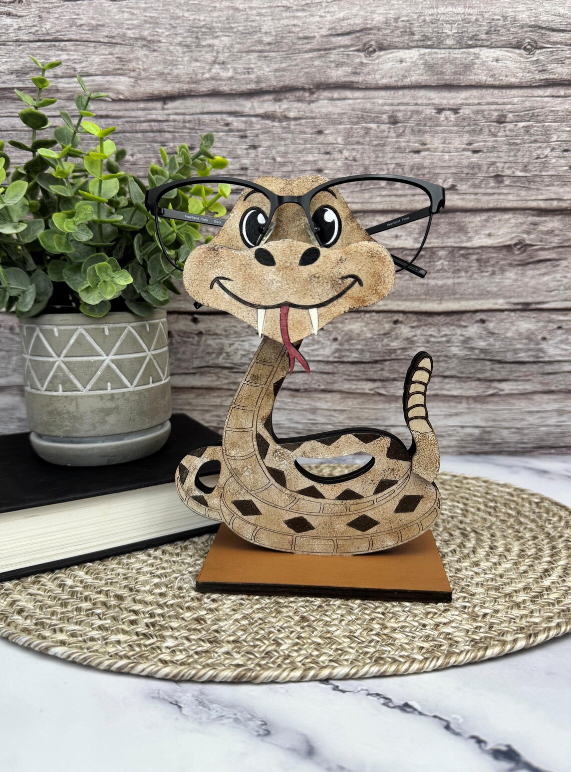 Snake Eyeglass Holder, Diamondback Rattlesnake Desk Accessory for Home ...