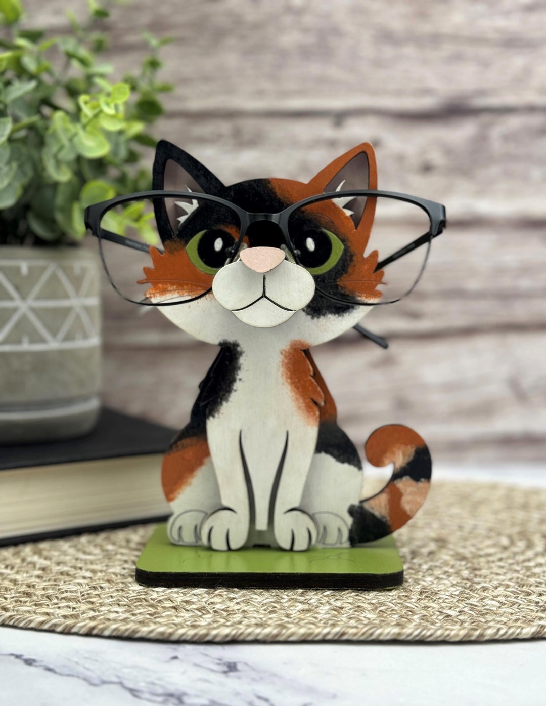 Calico Cat Eyeglass Holder, Kitty Glasses Stand, Perfect Gift for Cat ...