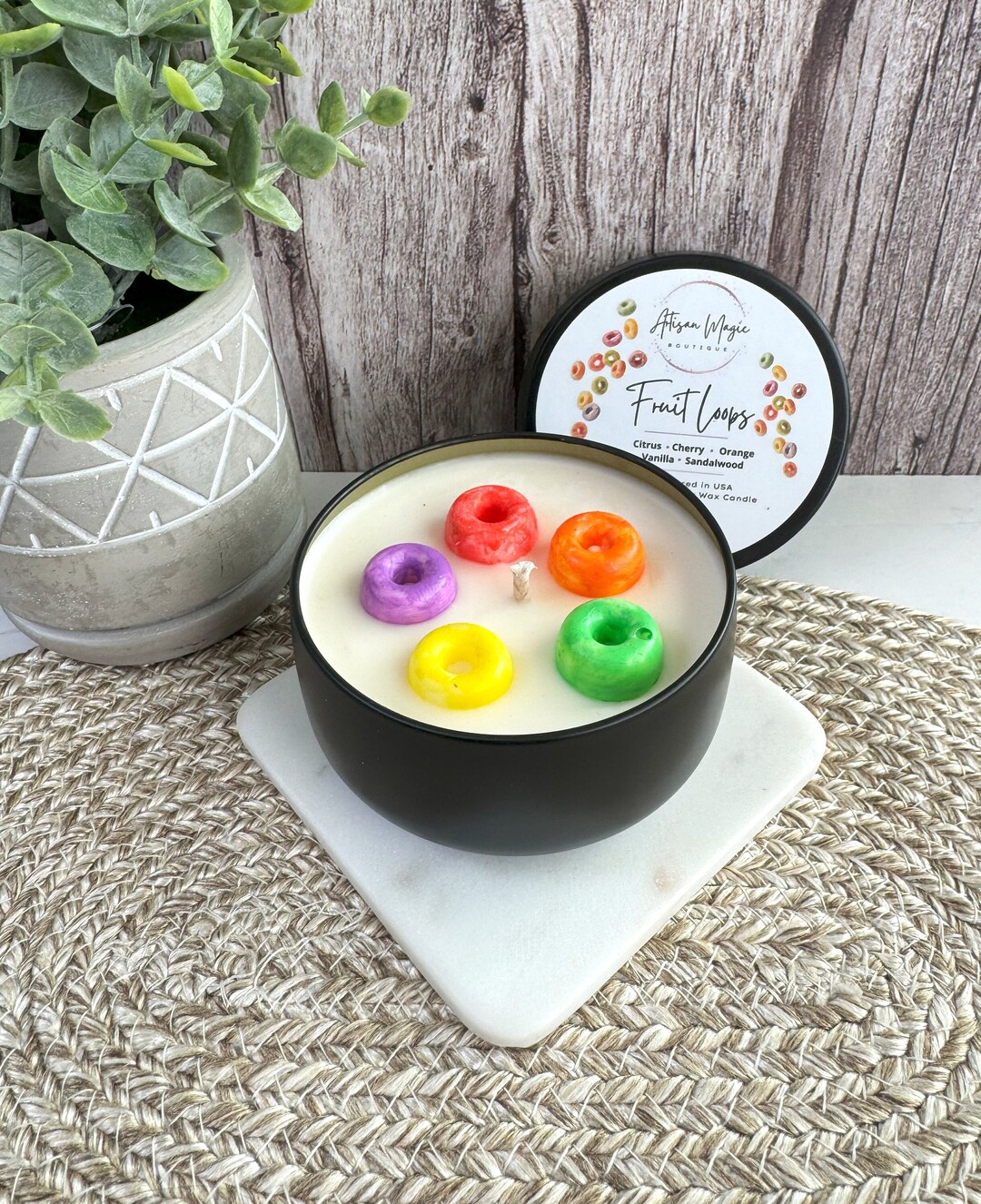 Fruit Loops Scented Natural Soy Wax Candle, Cute Cereal Theme Candle ...