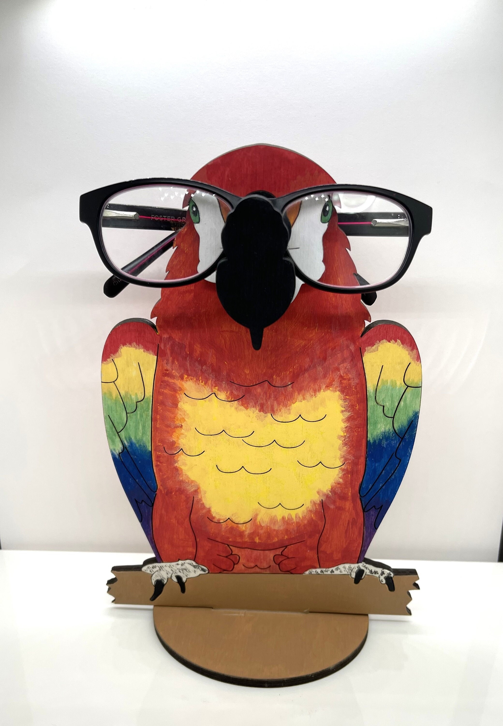Hand Painted Parrot Eyeglass Holder Bird Eyeglass Stand - Etsy