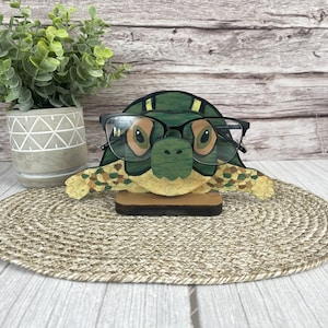 Turtle Eyeglass Holder Hand Painted, Cute Animal Glasses Stand, Perfect ...