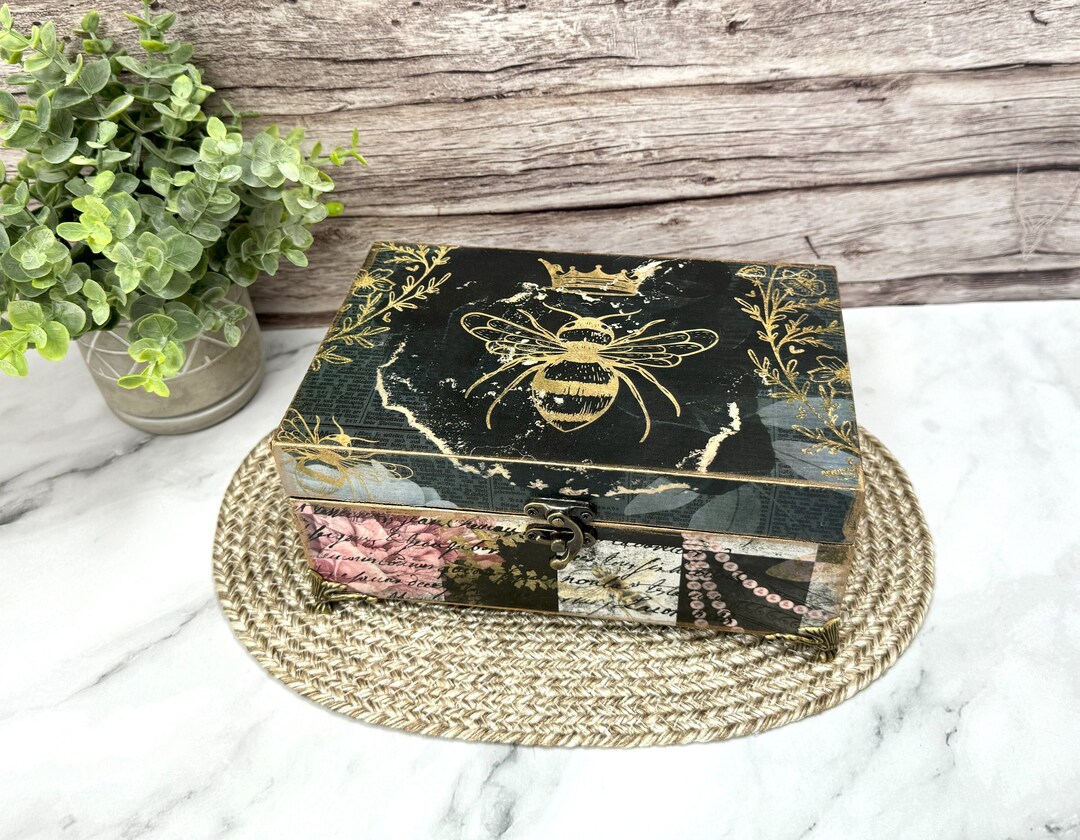 Bumble Bee Jewelry Box, Bumble Bee Trinket Box, Whimsy Trinket Box ...
