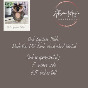 Owl Eyeglass Holder Hand Painted, Perfect Gift for Owl Lovers, Cute ...