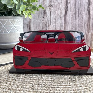Red Corvette Stingray Eyeglass Holder Hand Painted, Sports Car Glasses ...