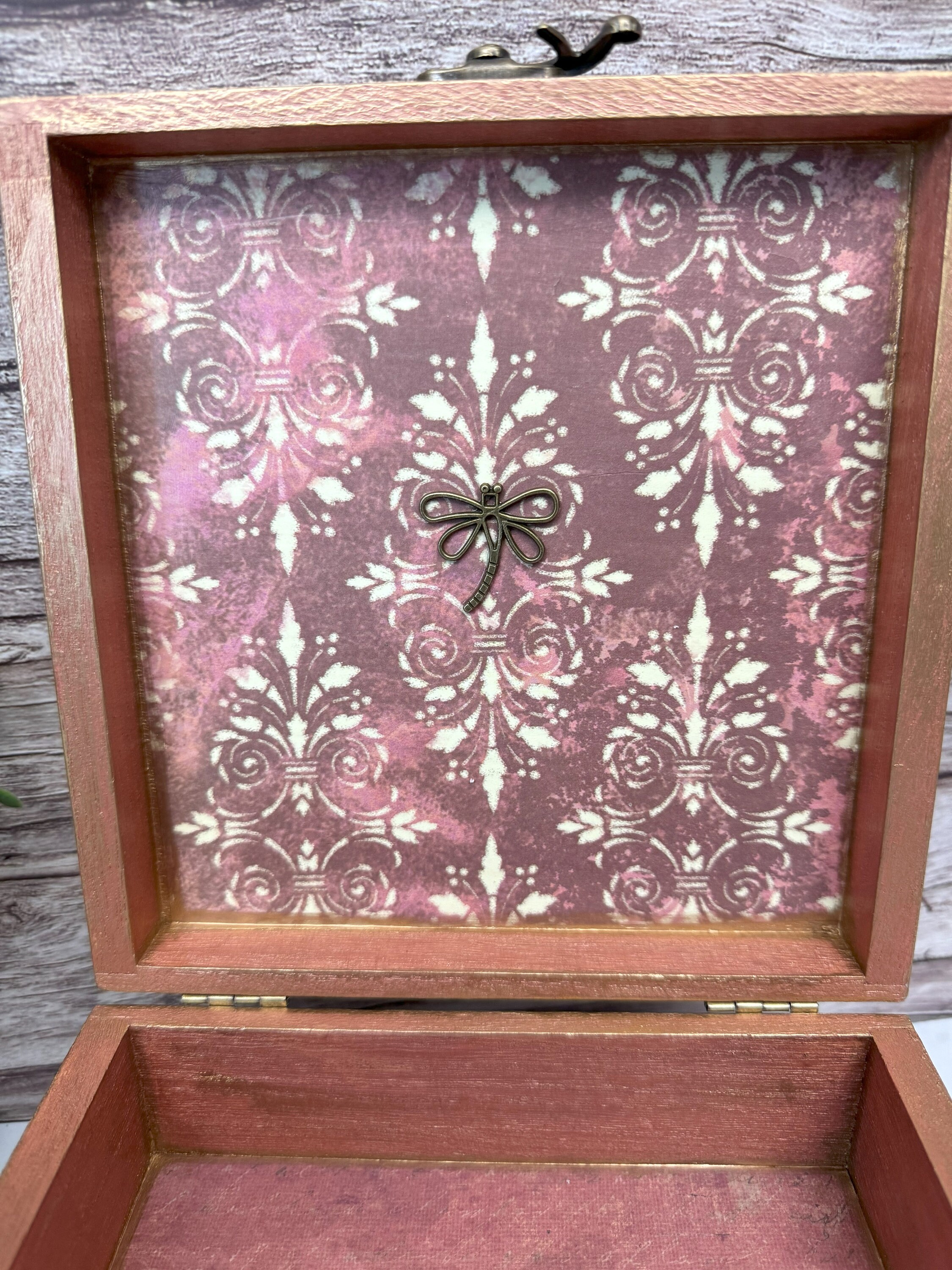 Dragonfly Jewelry or Trinket Box, Dragonfly Decoupage Storage Box ...